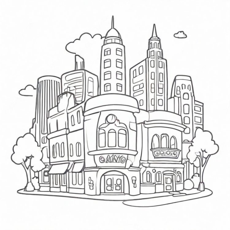 City Drawing - How To Draw A City Step By Step