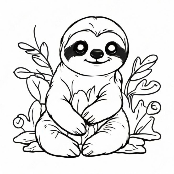 Sloth Drawing - How To Draw A Sloth Step By Step