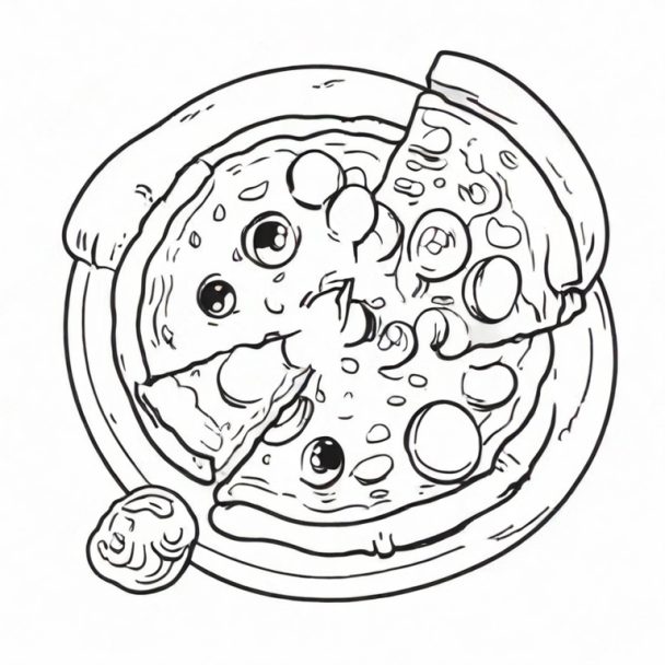 Pizza Drawing - How To Draw A Pizza Step By Step
