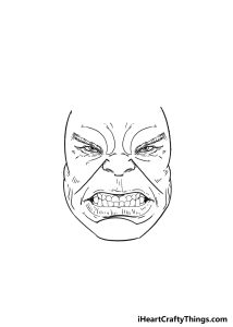 How To Draw Hulk's Face Step By Step!
