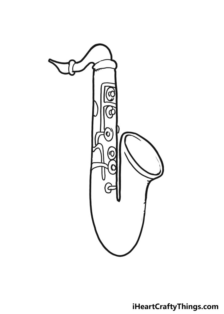 How To Draw A Saxophone Step By Step!