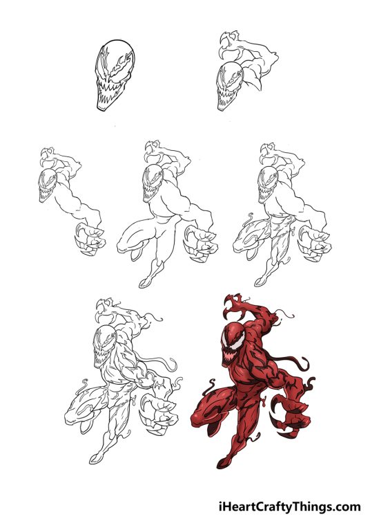 How To Draw Carnage Step By Step!