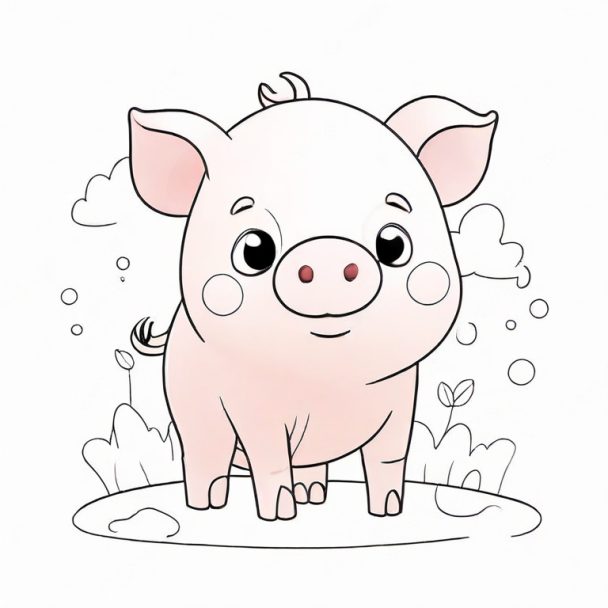 Pig Drawing - How To Draw A Pig Step By Step!