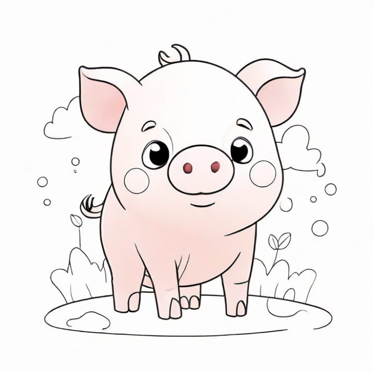 Pig Drawing - How To Draw A Pig Step By Step!