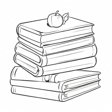 Stack Of Books Drawing - How To Draw A Stack Of Books Step By Step
