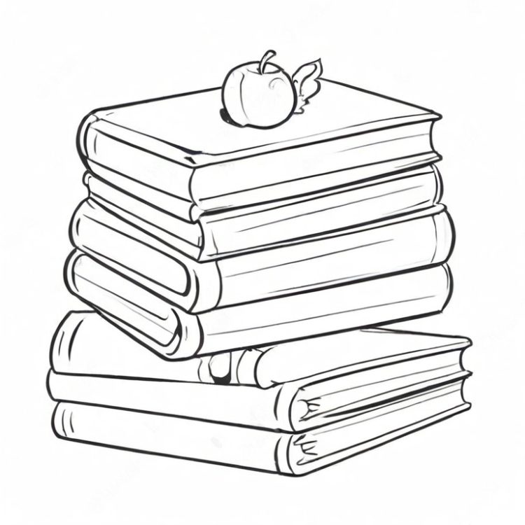 Stack Of Books Drawing - How To Draw A Stack Of Books Step By Step