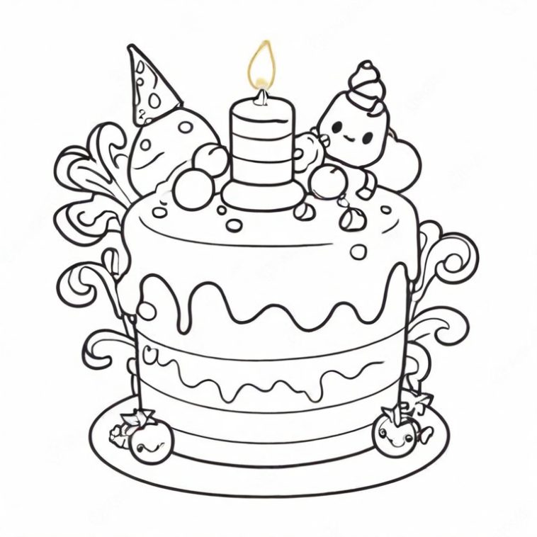 Birthday Cake Drawing - How To Draw A Birthday Cake Step By Step