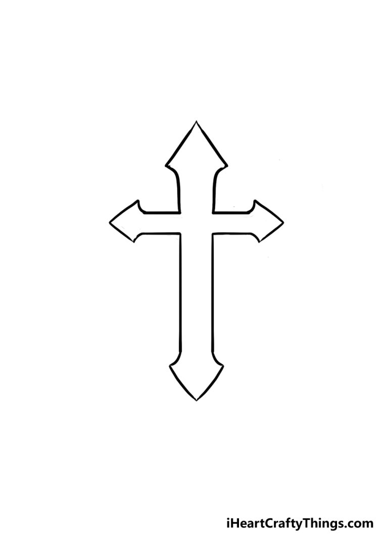 How To Draw A Cross With Wings Step By Step!