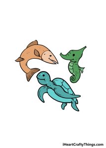 How To Draw Sea Animals Step By Step!