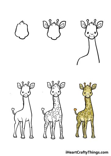 How To Draw A Cute Giraffe Step By Step!