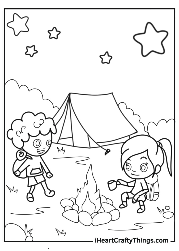 40+ Camping Coloring Pages (100% Free Printables)