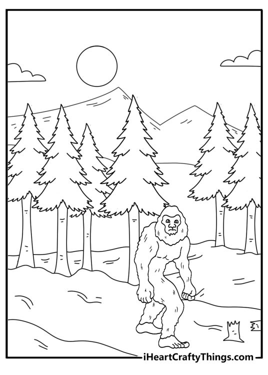 30 Bigfoot Coloring Pages (100% Free Printables)