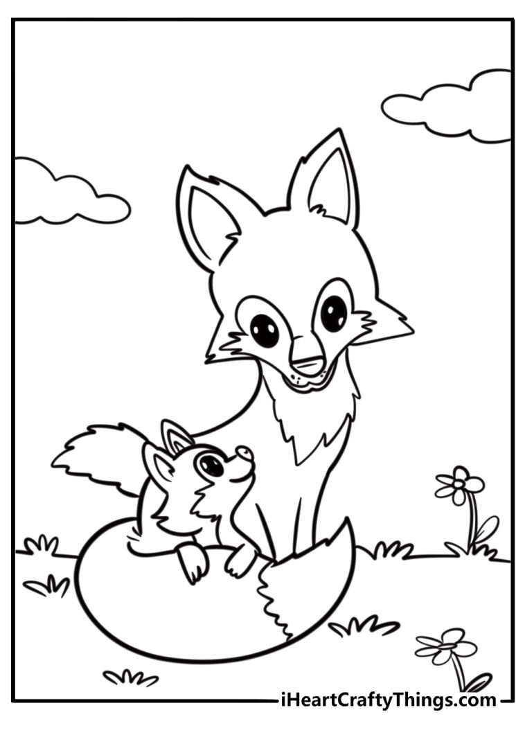 35 Easy Fox Coloring Pages (100% Free Printables)