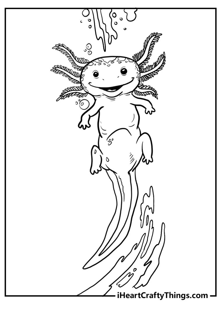 15 Axolotl Coloring Pages (Free Printable PDFs)