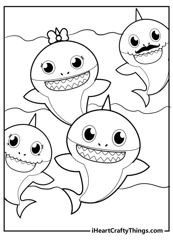 35 Baby Shark Coloring Pages (100% Free PDF Printables)