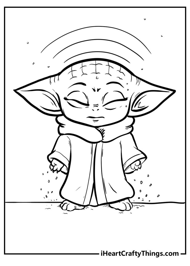 15 Baby Yoda Coloring Pages (Printable Free PDF Sheets)