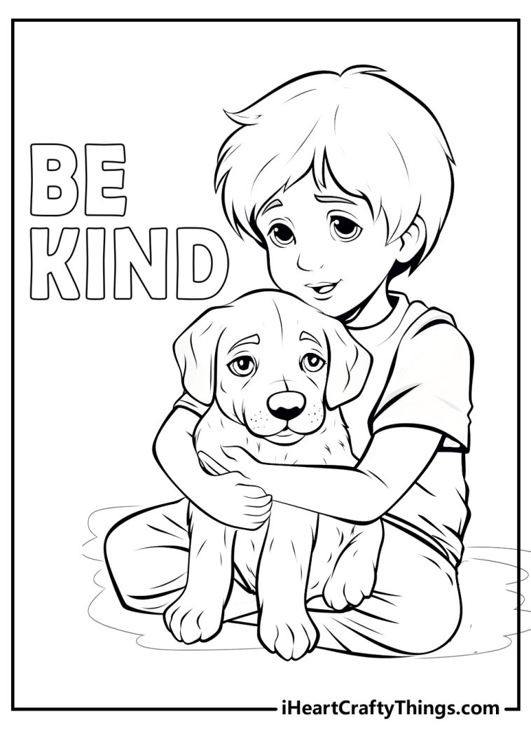 15 Kindness Coloring Pages (Free Printable PDFs)