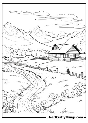 15 Easy Landscape Coloring Pages (100% Free Printable PDFs)