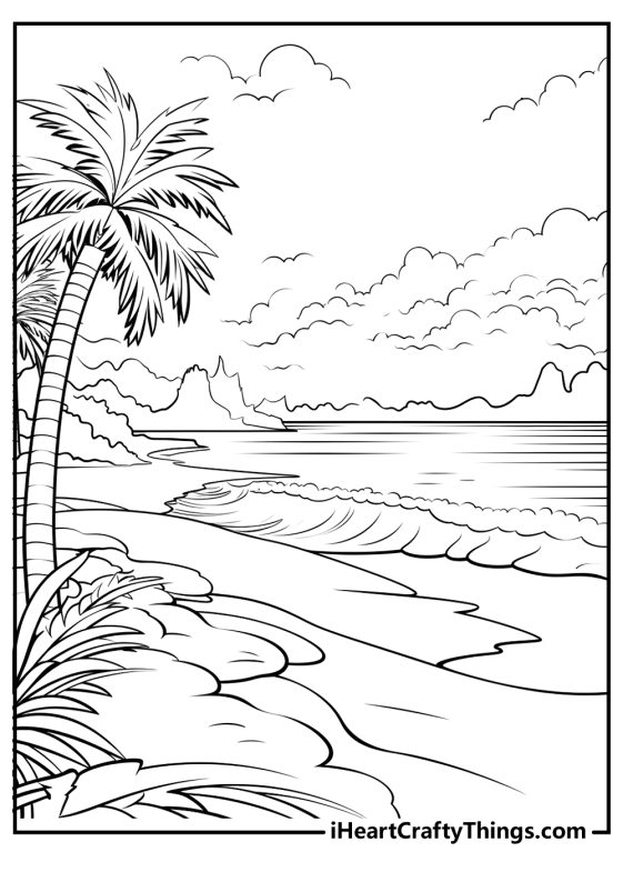 15 Easy Landscape Coloring Pages (100% Free Printable PDFs)