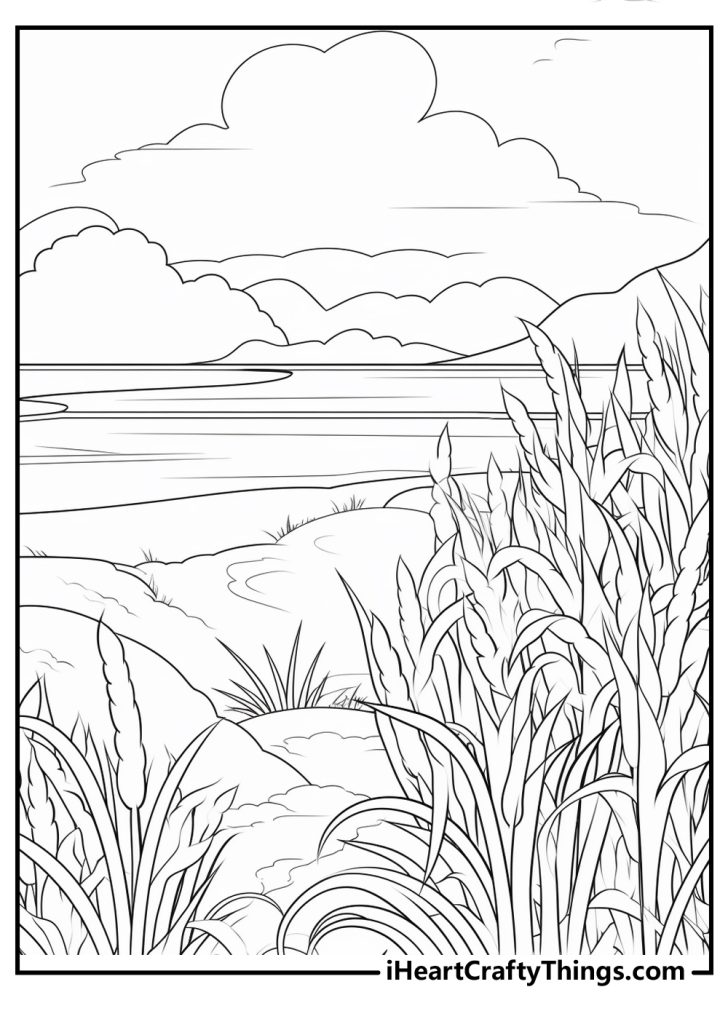 15 Easy Landscape Coloring Pages (100% Free Printable PDFs)