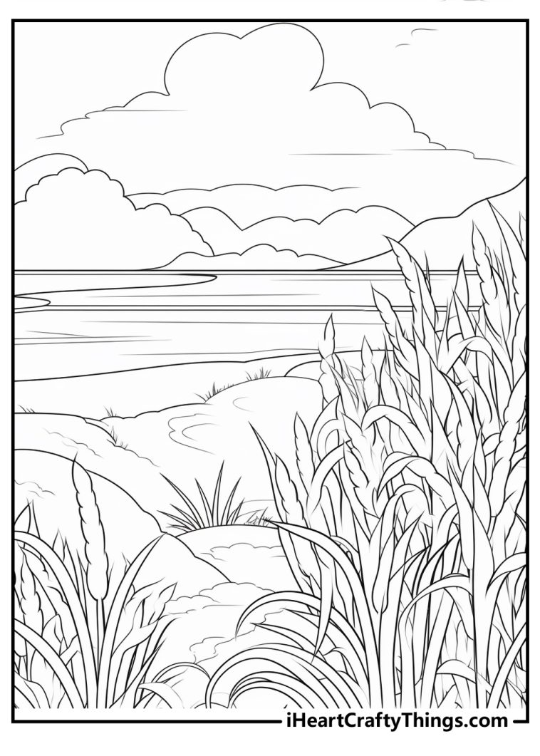 15 Easy Landscape Coloring Pages (100% Free Printable PDFs)