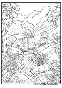 15 Easy Landscape Coloring Pages (100% Free Printable PDFs)