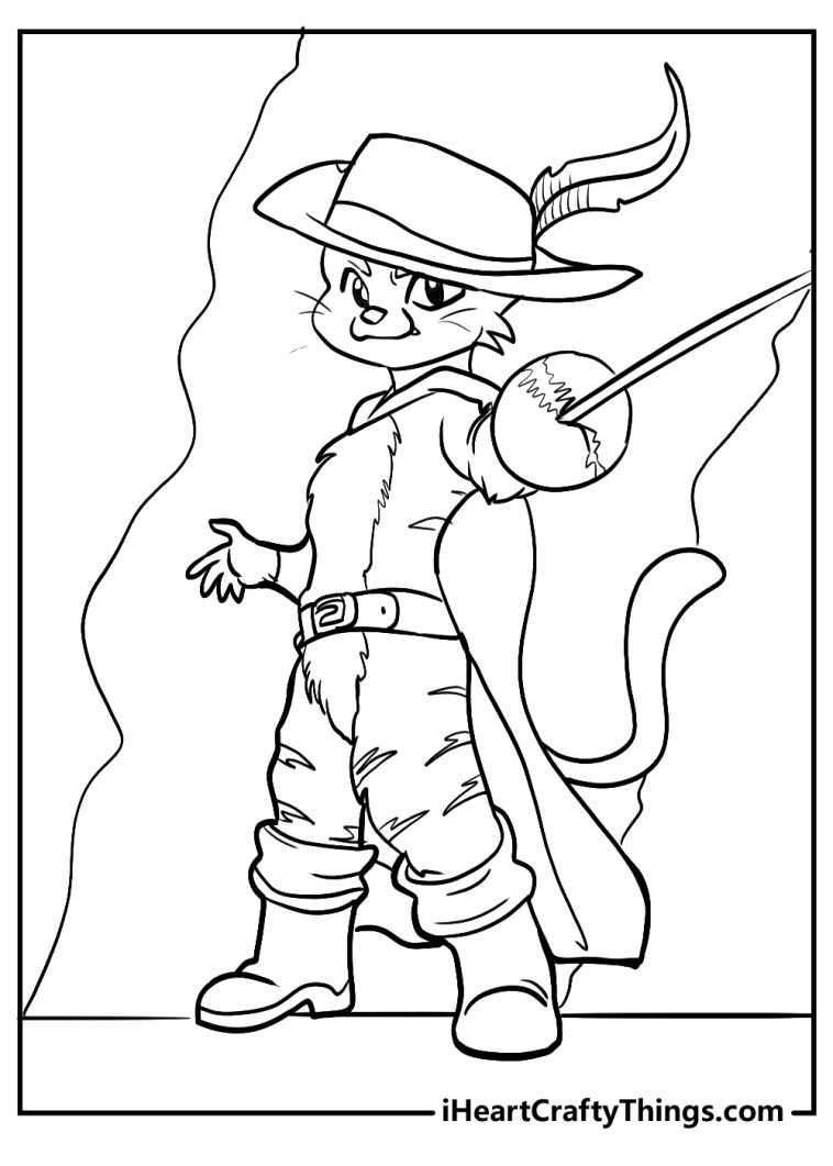 15 Easy Puss In Boots Coloring Pages (Free Printable PDFs)