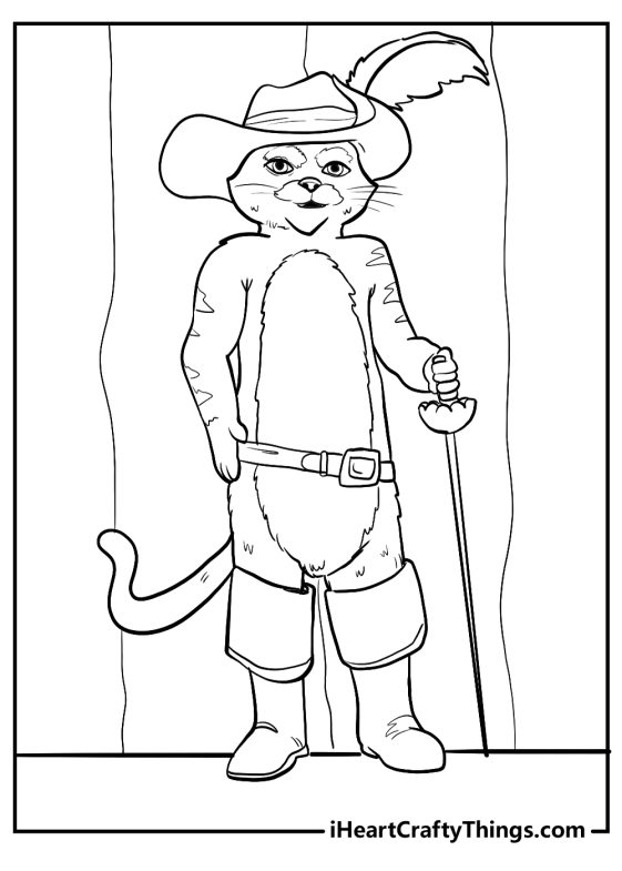 15 Easy Puss In Boots Coloring Pages (Free Printable PDFs)