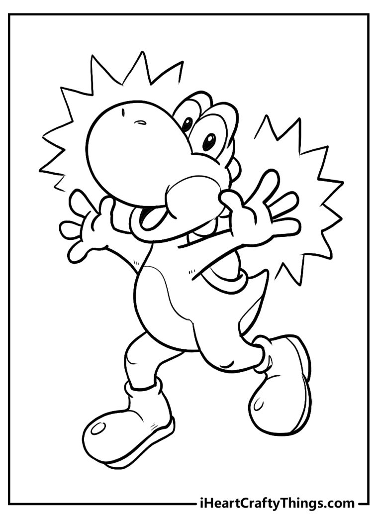 15 Yoshi Coloring Pages (Free Cute PDF Printables)