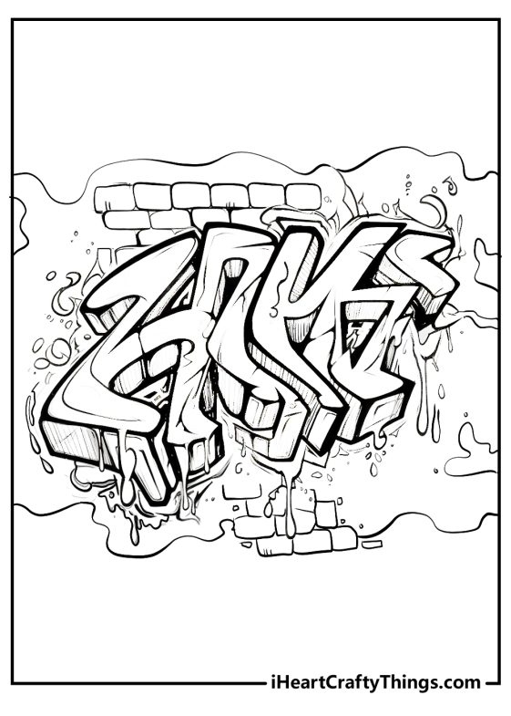 15 Graffiti Coloring Pages (Free Printable PDFs For Kids)