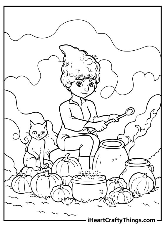 15 Hocus Pocus Coloring Pages (Free To Print & Donwload)
