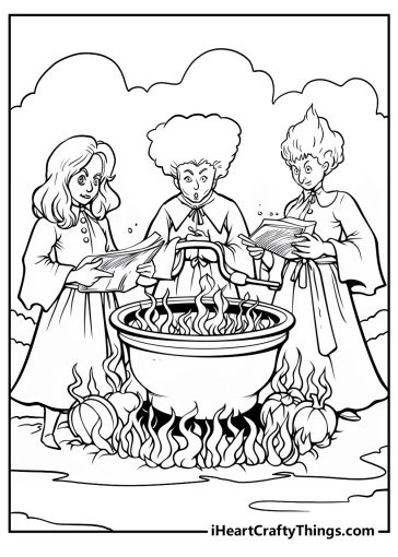 15 Hocus Pocus Coloring Pages (Free To Print & Donwload)