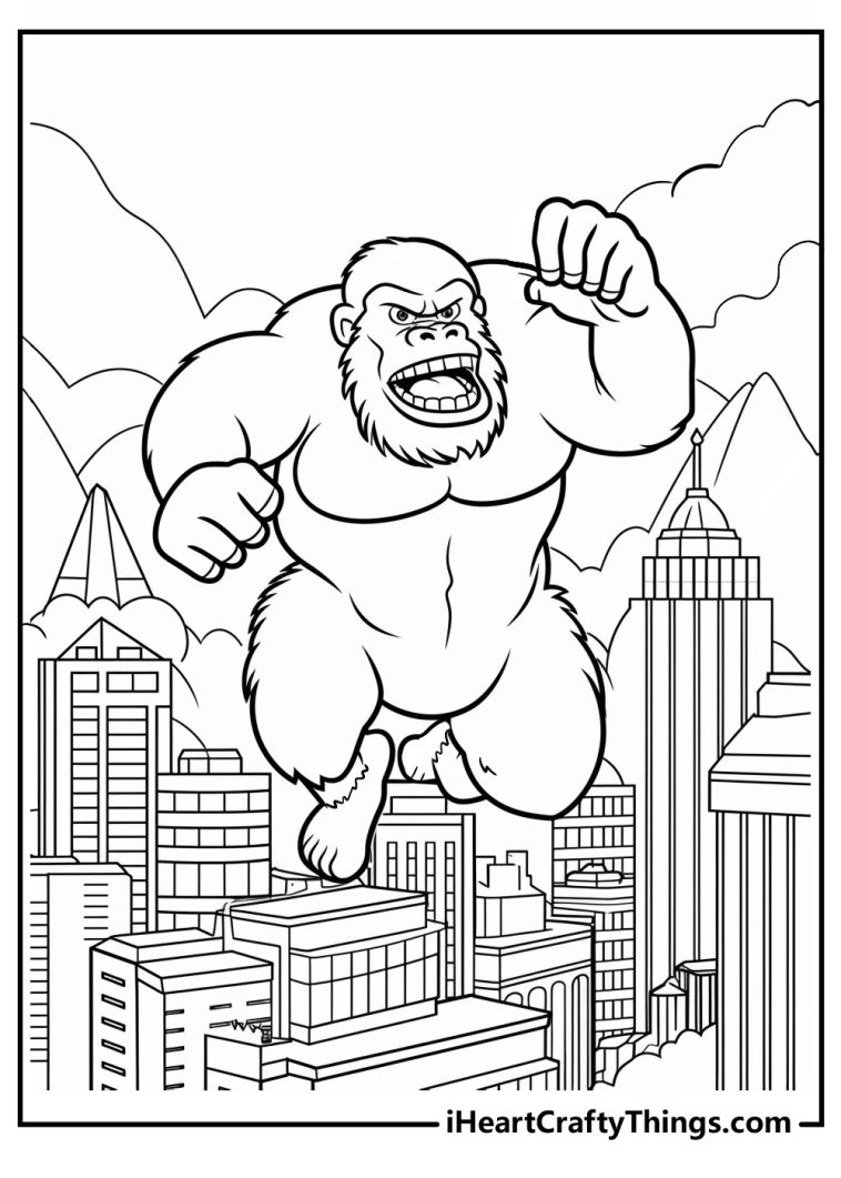 15 King Kong Coloring Pages (100% Free PDF Printable)