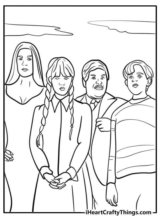 Wednesday Coloring Pages: 20 New Images To Print For Free!