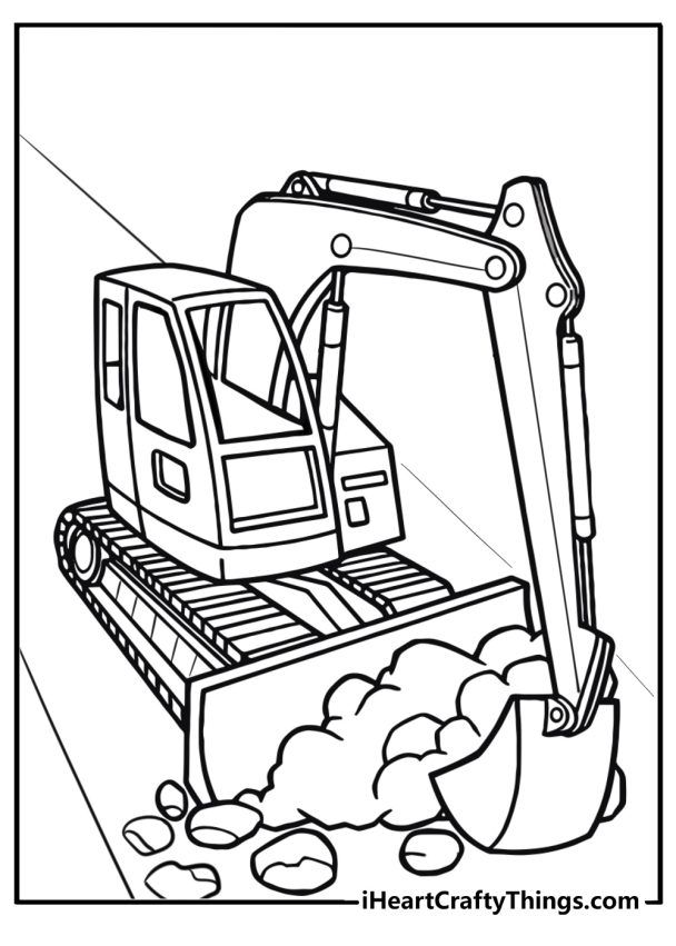 29 New Excavator Coloring Pages (100% Free To Print)