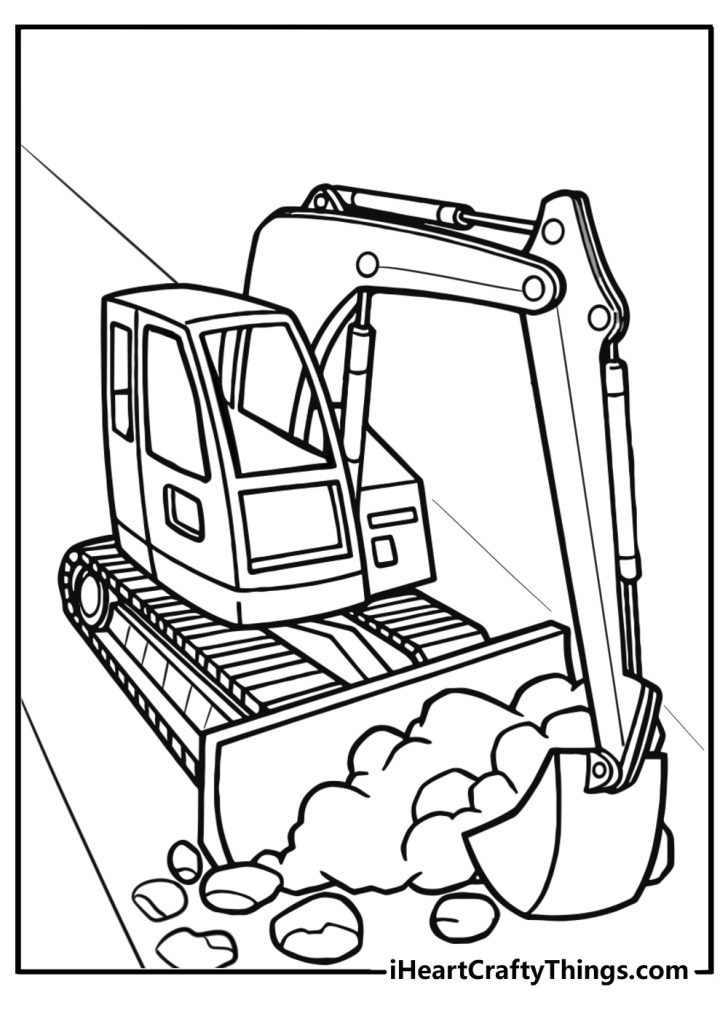 29 New Excavator Coloring Pages (100% Free To Print)