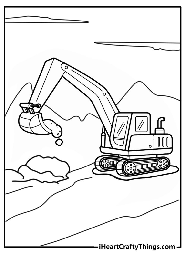 29 New Excavator Coloring Pages (100% Free To Print)