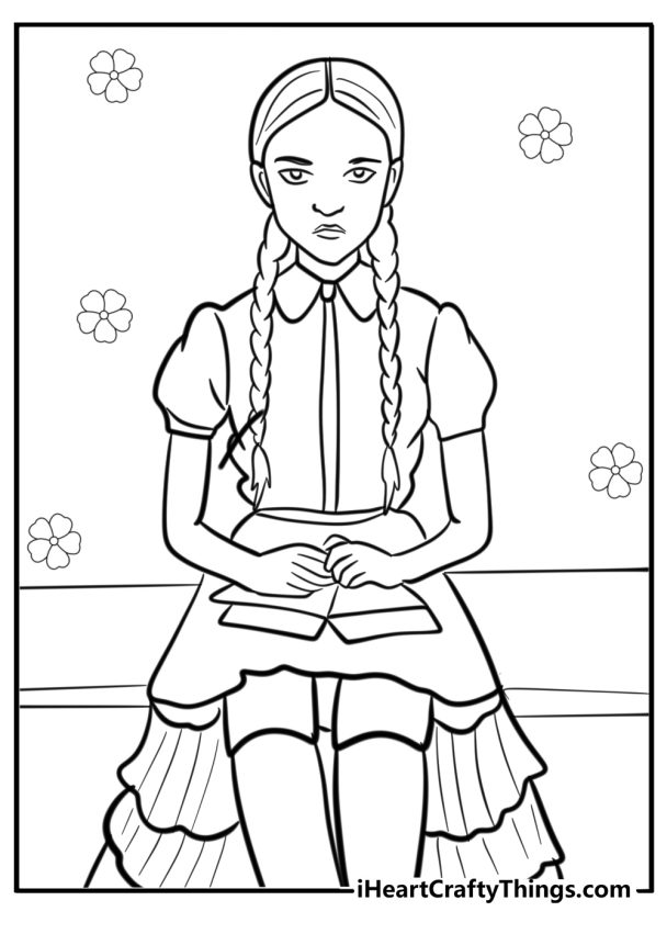 Wednesday Coloring Pages: 20 New Images To Print For Free!