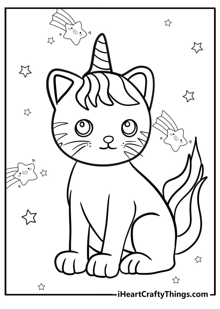 31 New Unicorn Cat Coloring Pages (100% Free To Print)