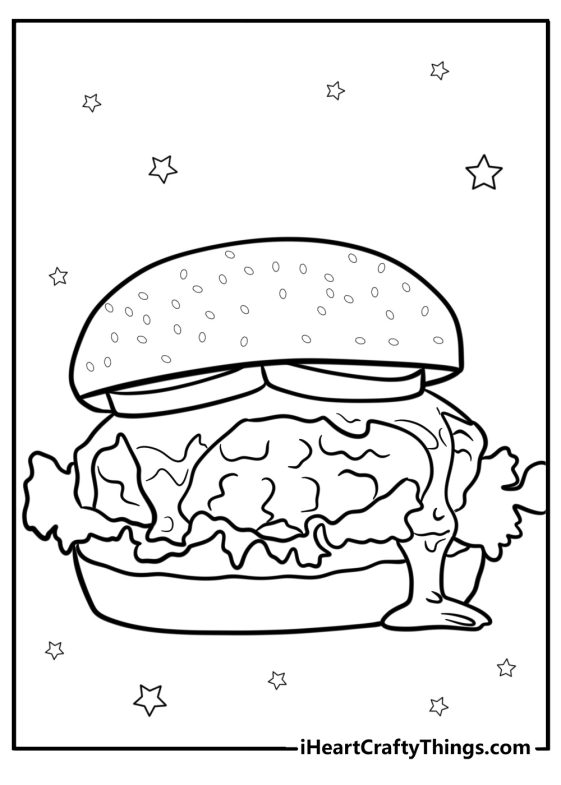 25 Hamburger Coloring Pages (Easy Free Printable PDFs)
