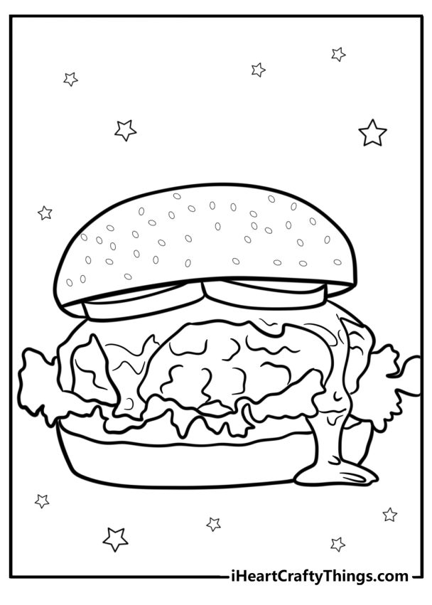 25 Hamburger Coloring Pages (Easy Free Printable PDFs)
