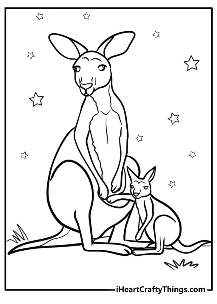 30 Kangaroo Coloring Pages (Easy Free PDF Printables)