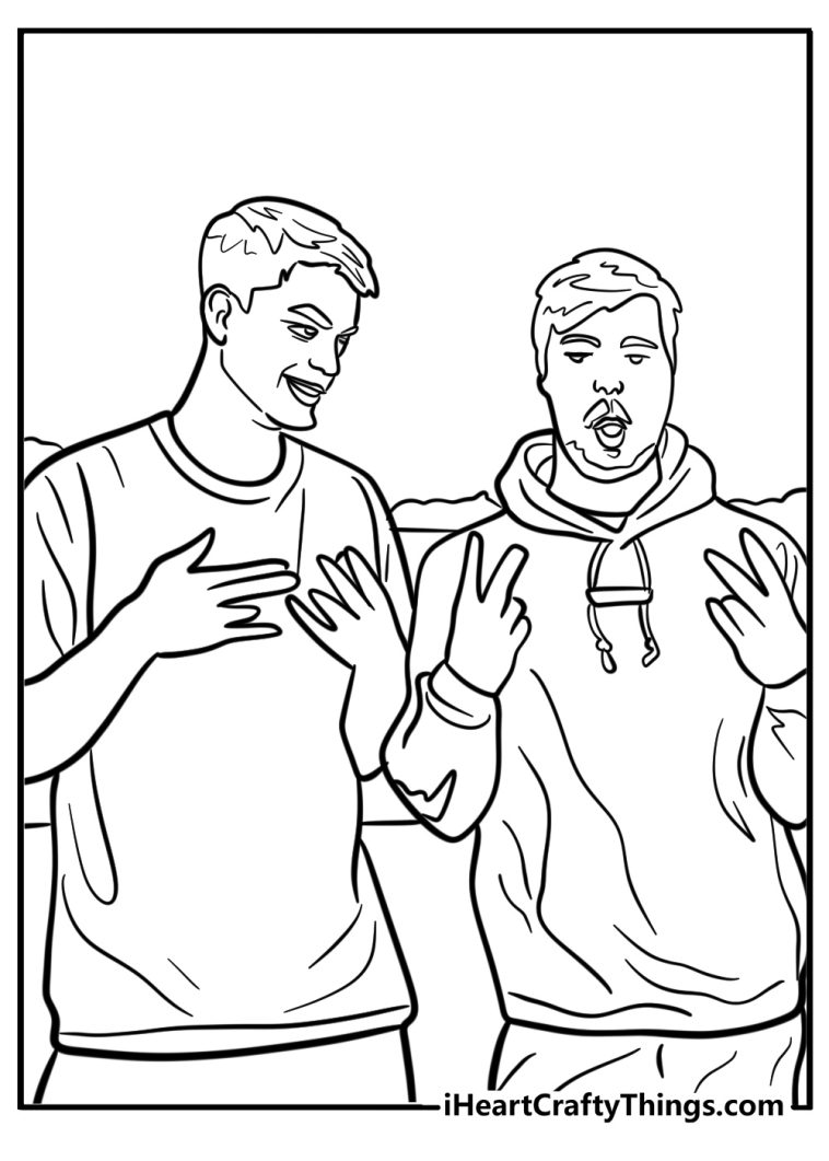 25 New MrBeast Coloring Pages (100% Free To Print)