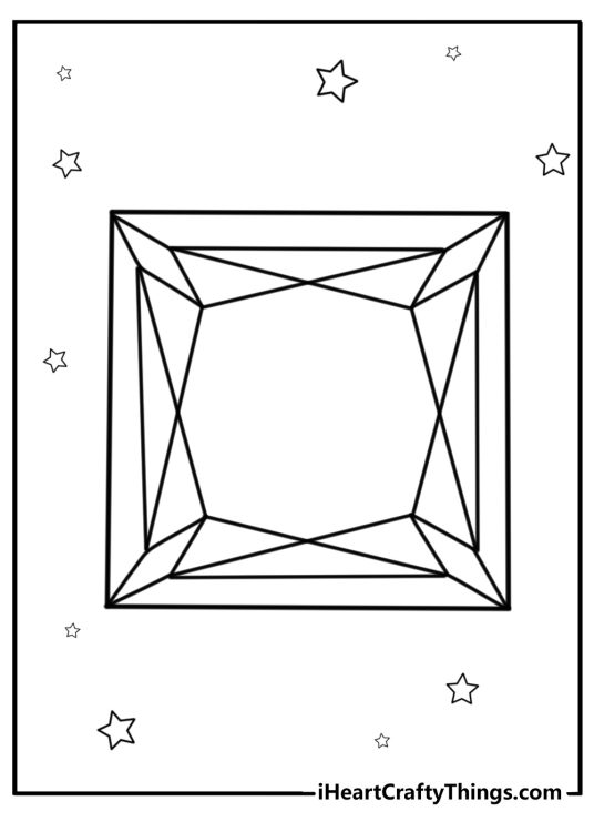 24 Free Diamond Coloring Pages (Easy PDF Printables)