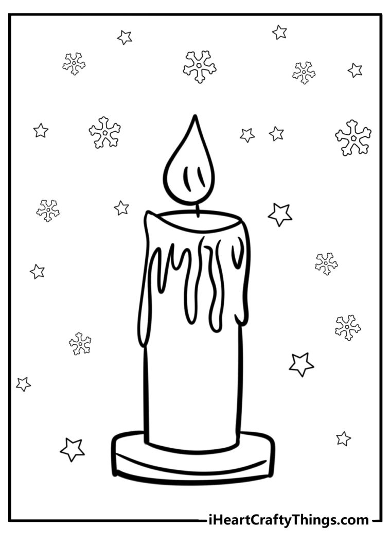 15 Christmas Candle Coloring Pages (Free Printable PDF)