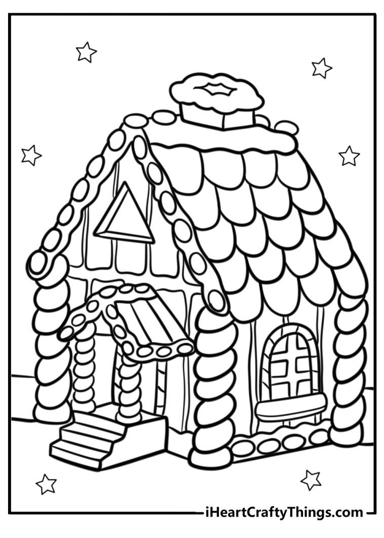 25 Gingerbread House Coloring Pages (Free Printable PDF)