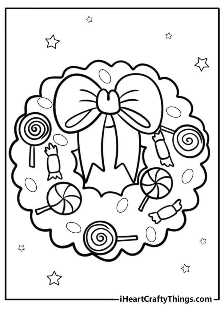 30 Christmas Wreath Coloring Pages (100% Free To Print)