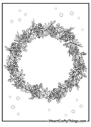 30 Christmas Wreath Coloring Pages (100% Free To Print)