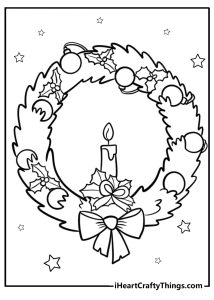 30 Christmas Wreath Coloring Pages (100% Free To Print)