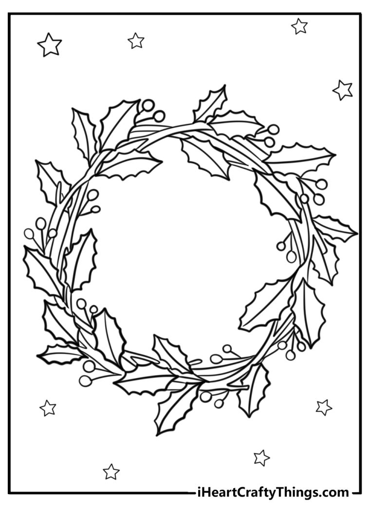 30 Christmas Wreath Coloring Pages (100% Free To Print)